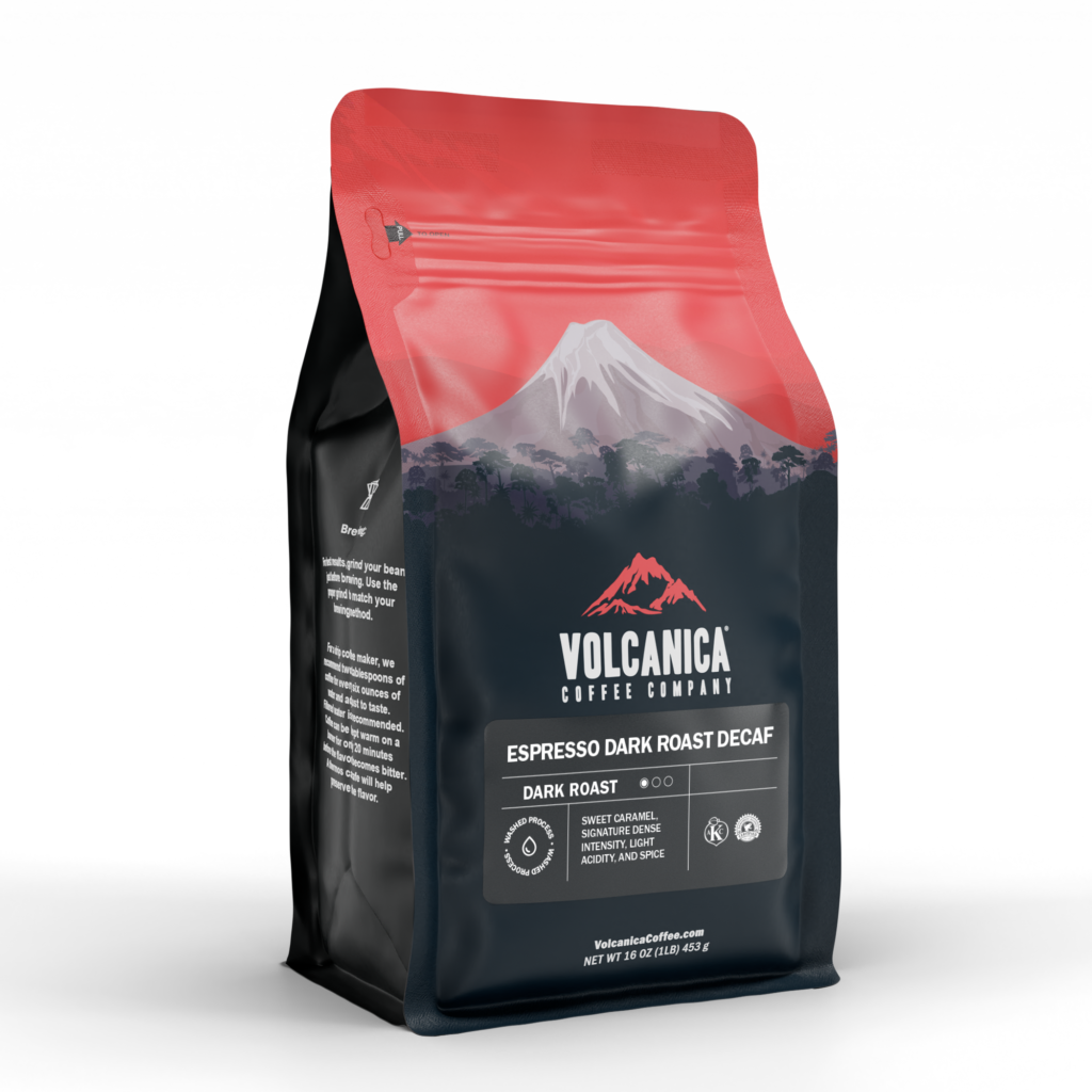 Espresso Dark Roast Decaf Coffee from Volcanica Coffee